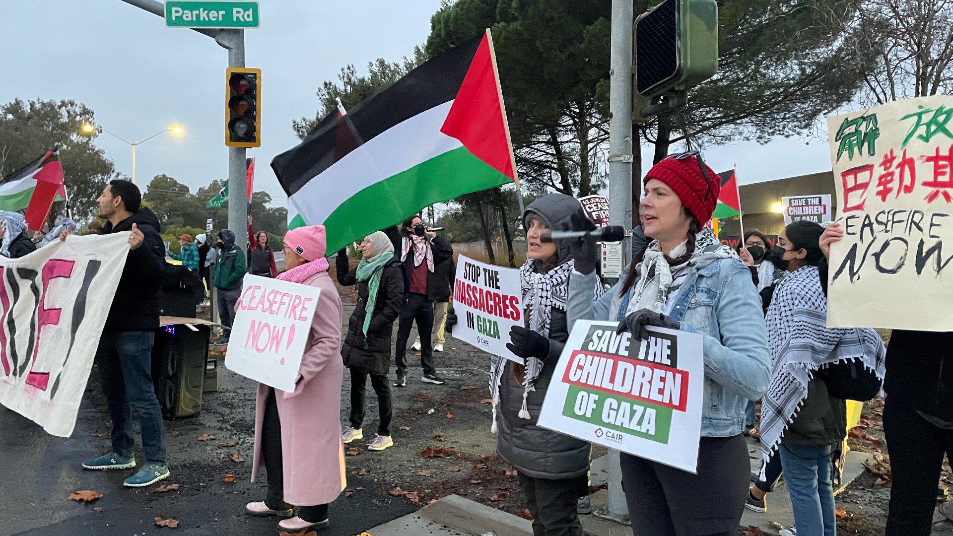 Pro-Palestinian protest Israel military at Travis Air Force Base ...