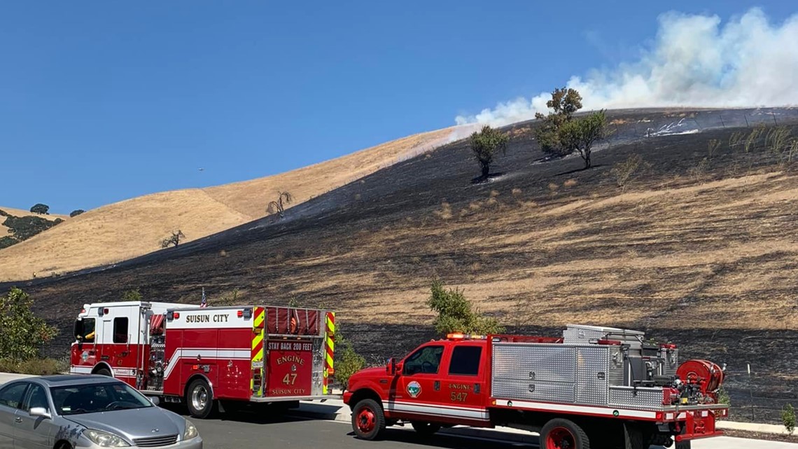 Fairfield fire:Grass fire closes Discovery Way in both directions ...