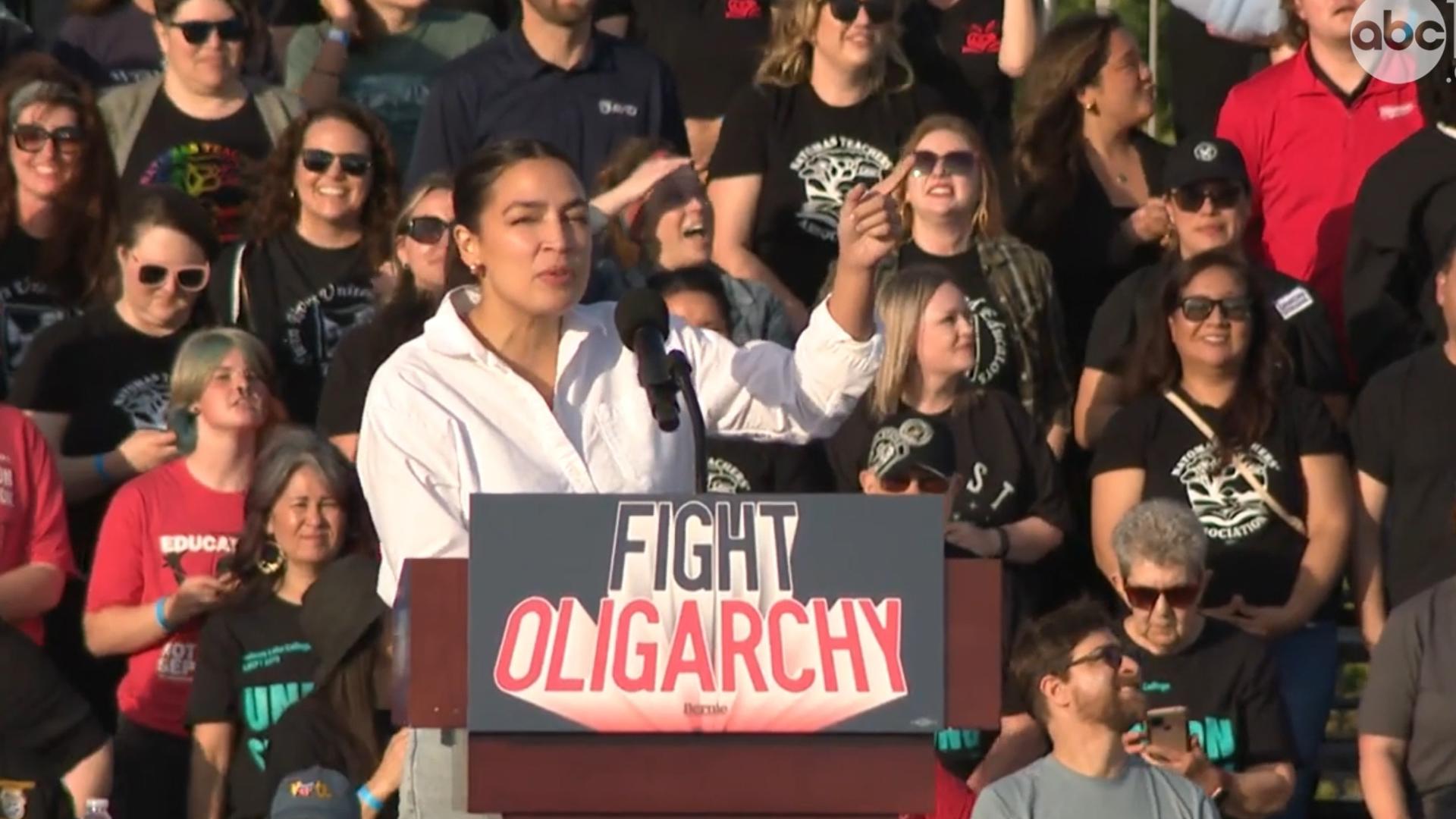 AOC in Folsom | Full speech from 'Fighting Oligarchy' rally | abc10.com
