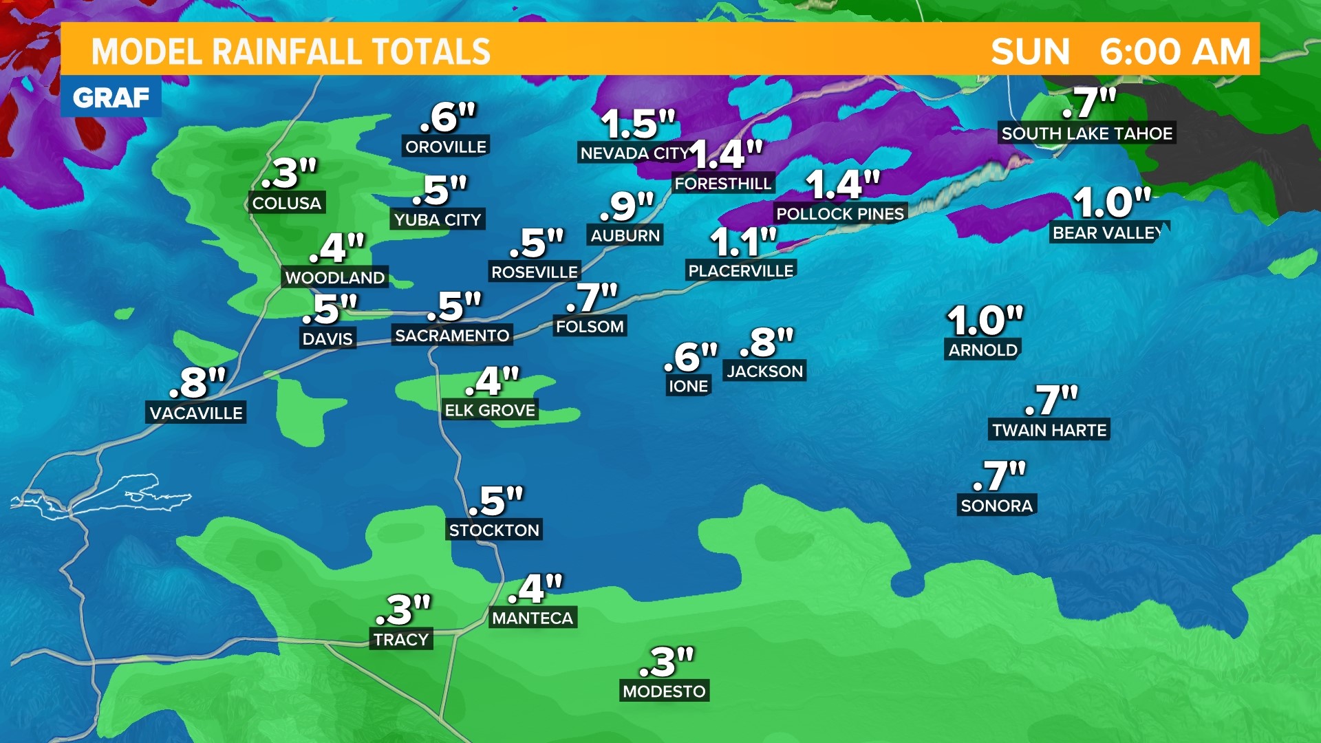 Northern California weather: Rainy, snowy, windy Saturday | abc10.com