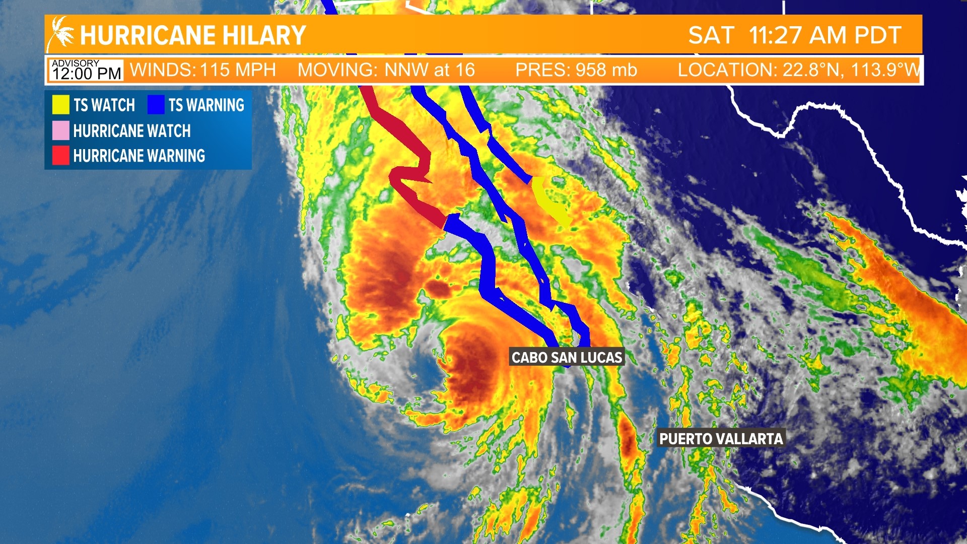 Hurricane Hillary Updates: Tropical storm warnings in place | abc10.com