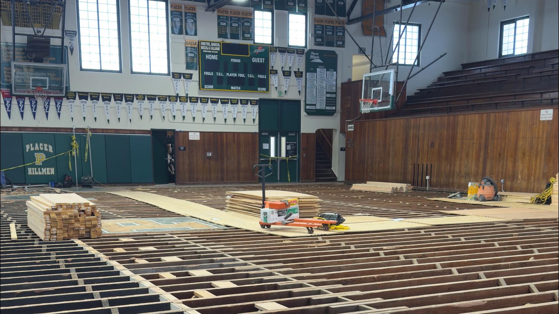 Placer High School upgrades Earl Crabbe Gym floor | abc10.com