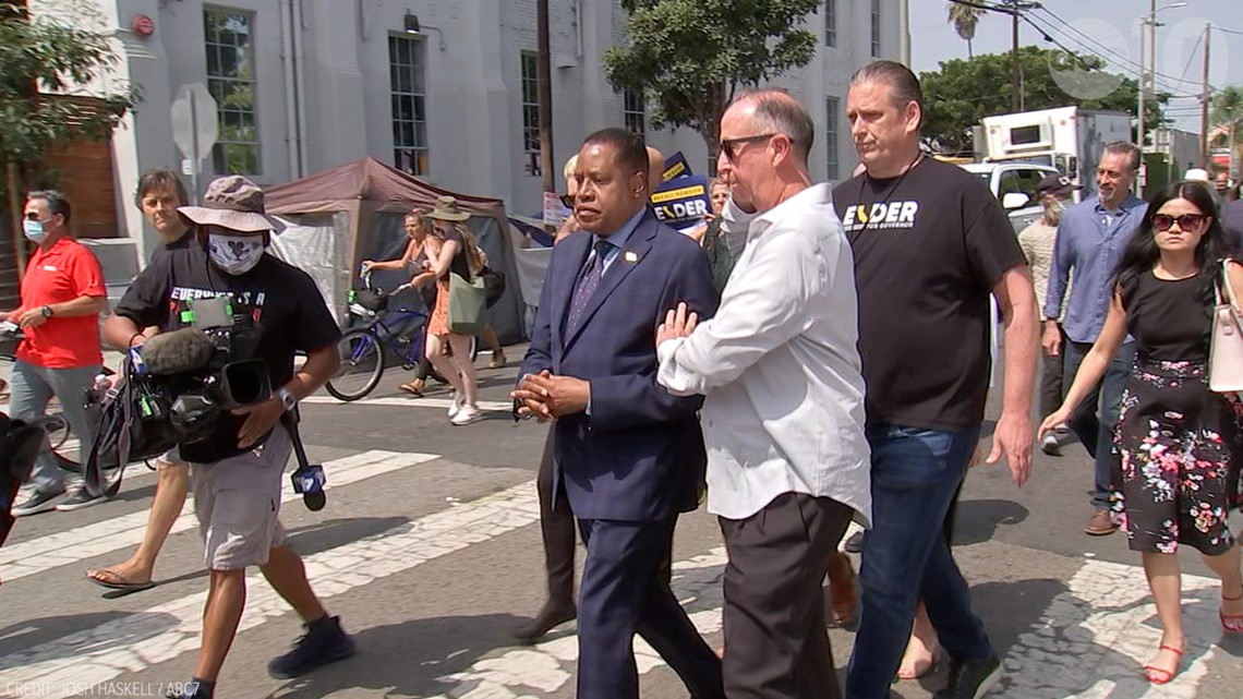 Egg thrown at Larry Elder during Los Angeles campaign event | abc10.com