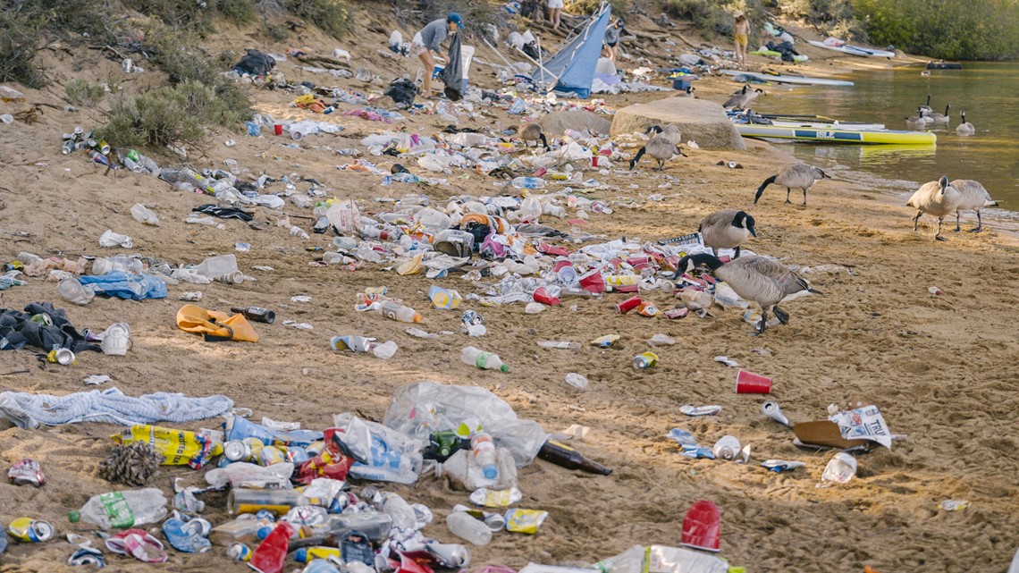 Lake Tahoe left with 8,500 pounds of trash on beaches | abc10.com