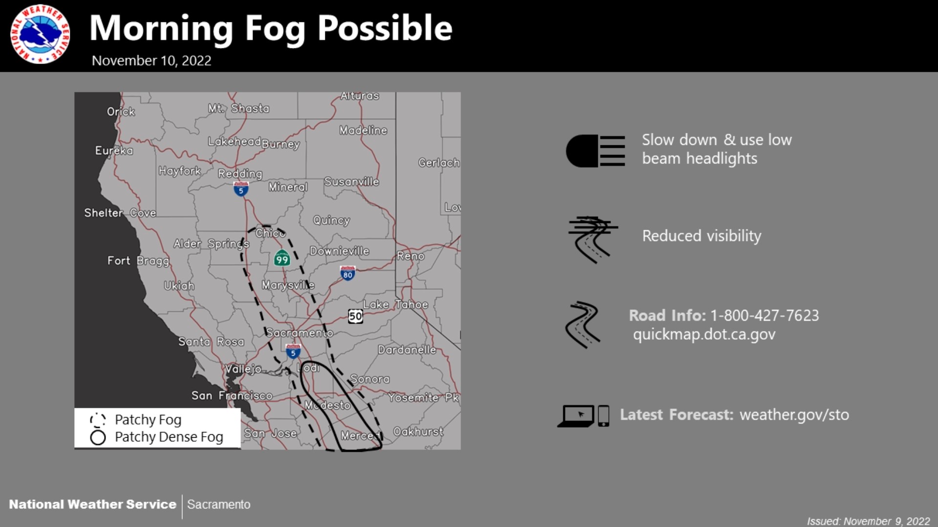 First case of tule fog expected overnight in Central Valley | abc10.com