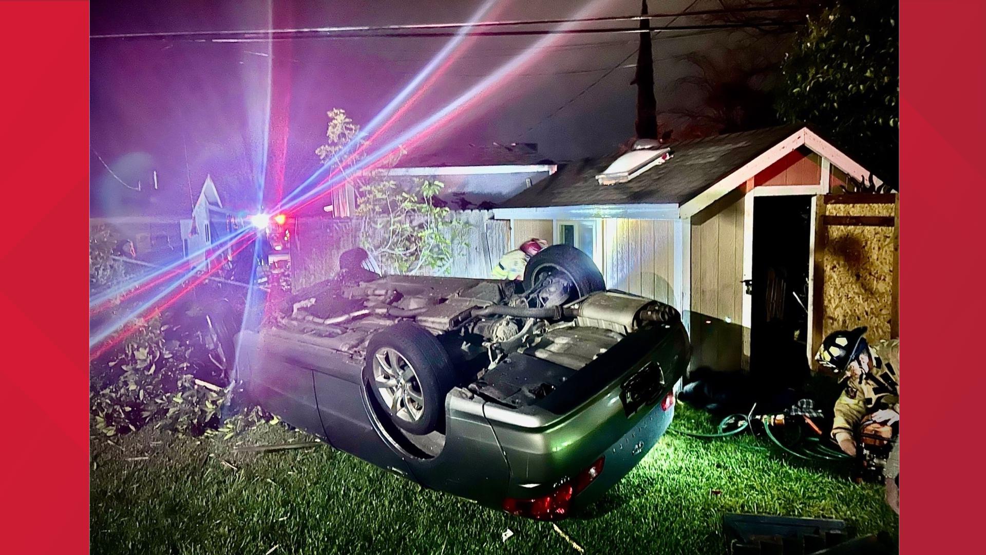 Man hurt after backyard crash in North Highlands | abc10.com