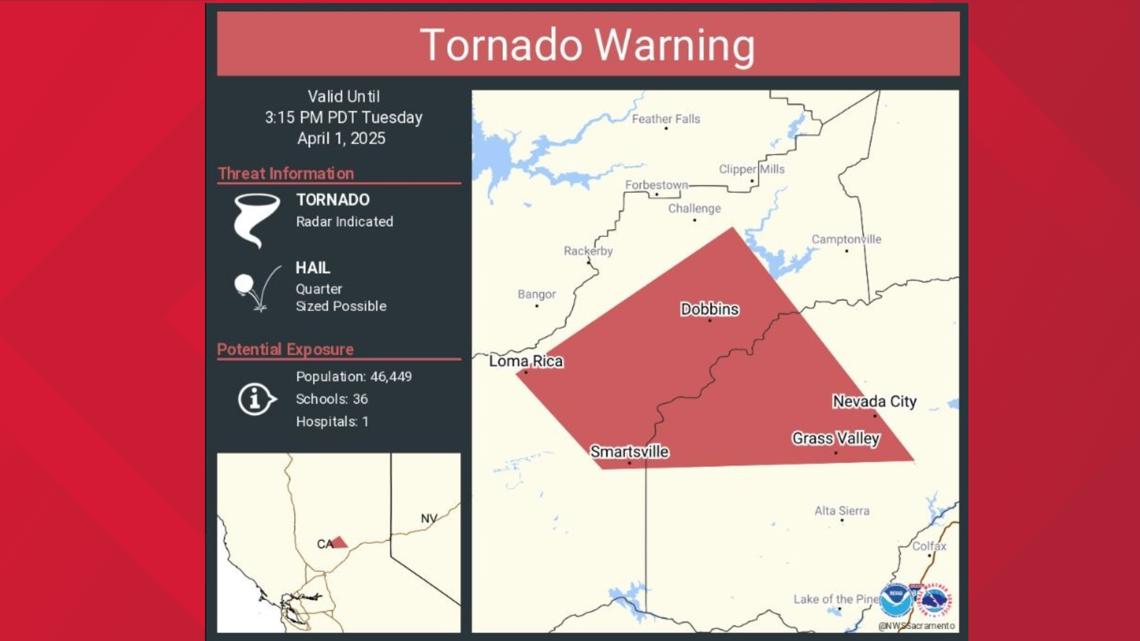 Tornado Warning for parts of Nevada, Yuba counties | abc10.com