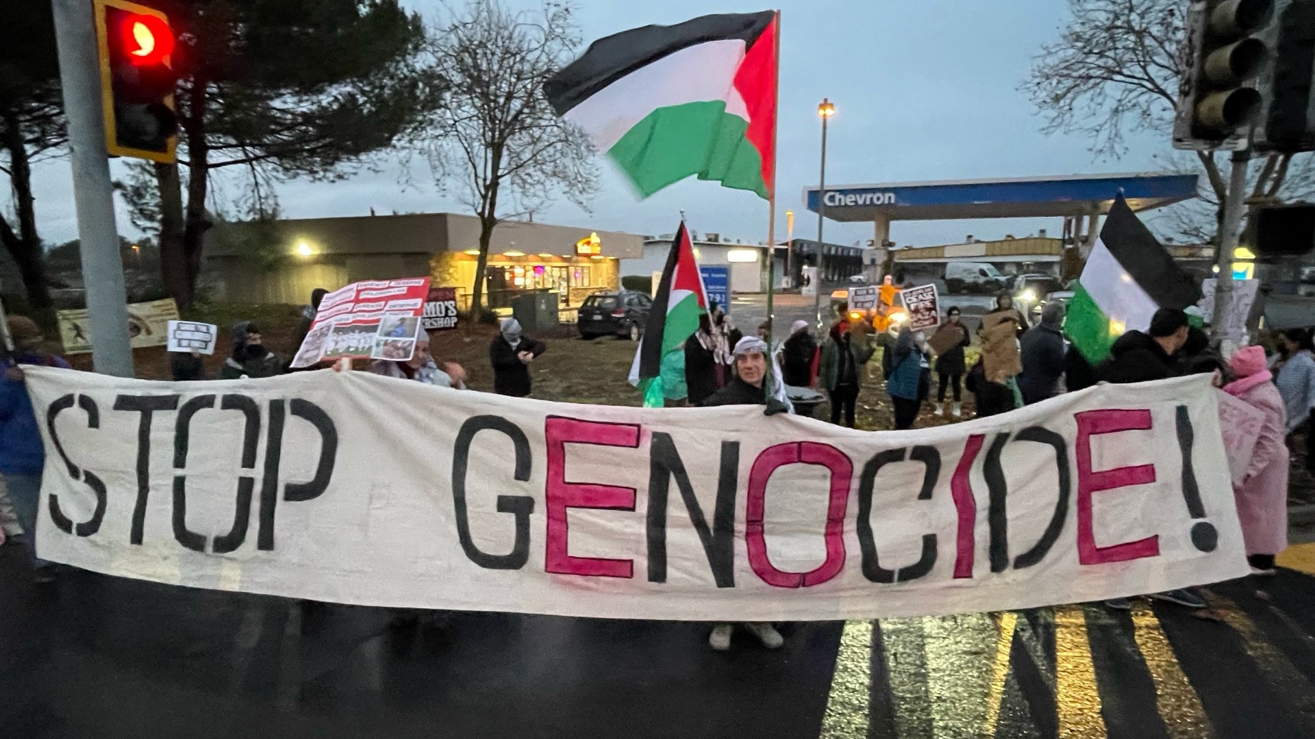 14 pro-Palestinian activists arrested at Travis Air Force Base | abc10.com