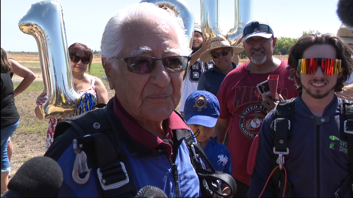 WWII veteran skydives at 100 to celebrate birthday | abc10.com