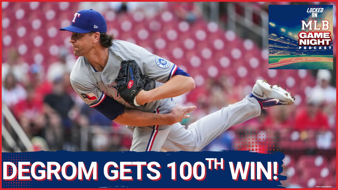 MLB GAME NIGHT: Texas Rangers' Jacob deGrom Earns His 100th Career Win ...
