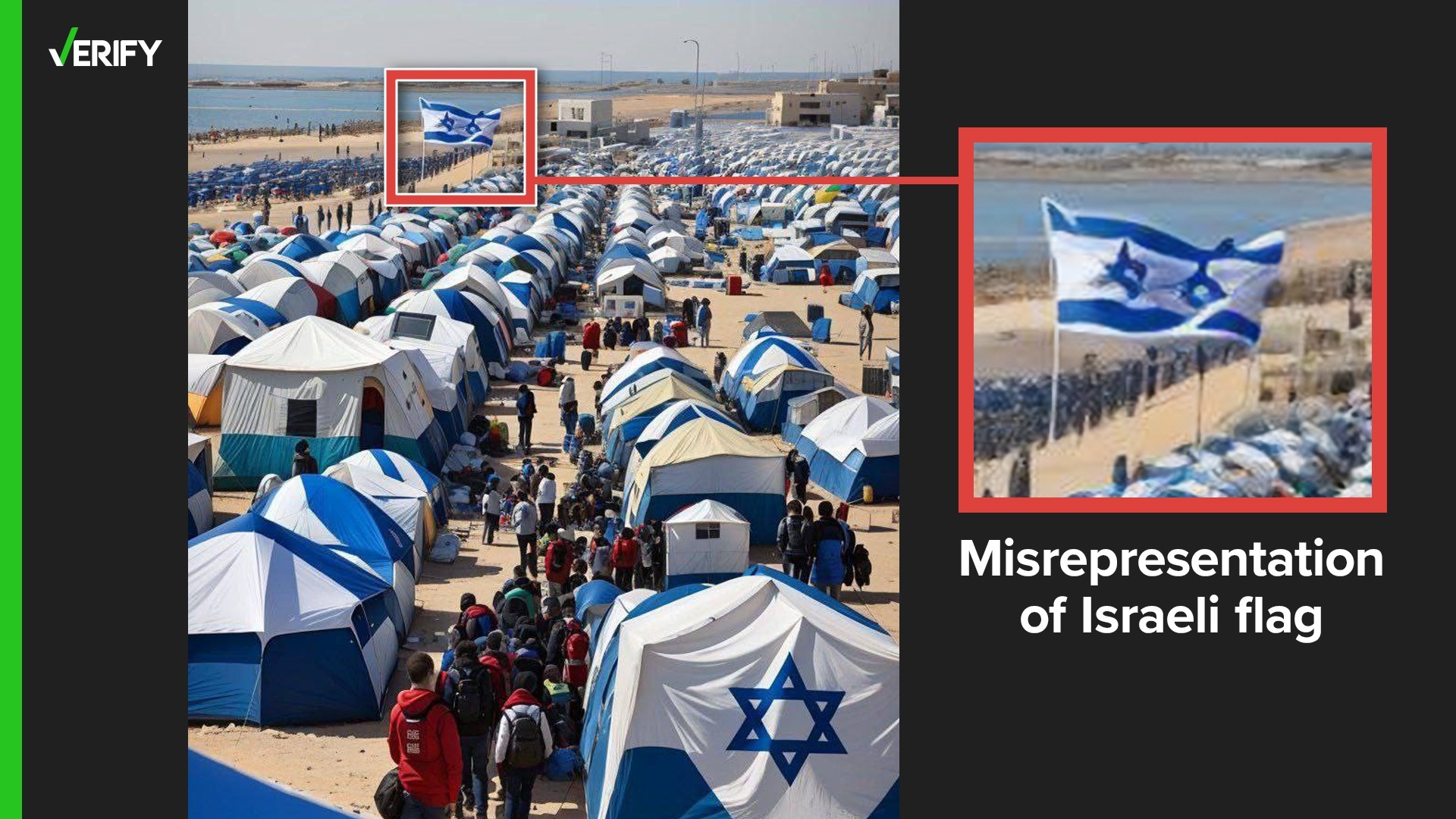 Image of Israeli tent city during Israel-Hamas war made with AI | abc10.com