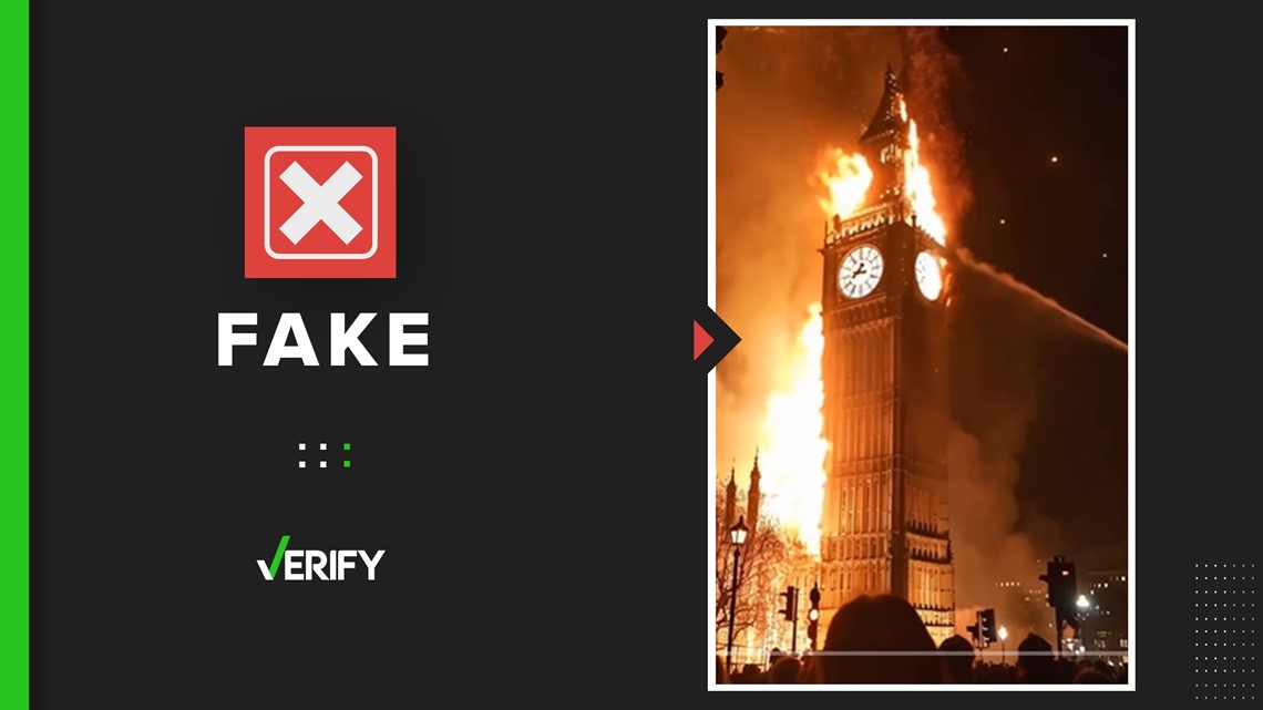 Viral Big Ben fire video is fake | abc10.com