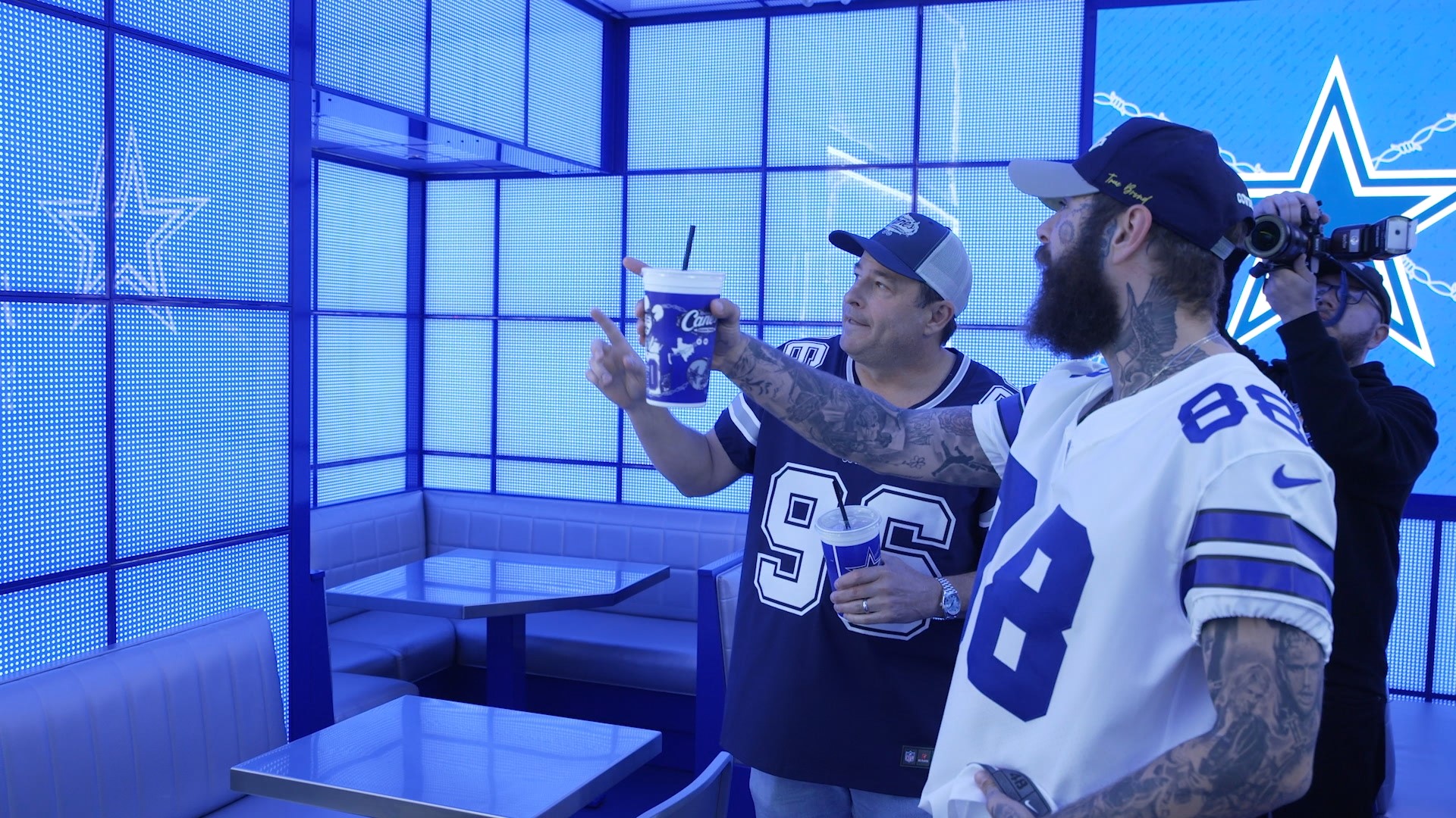 Post Malone, Cowboys opening themed Raising Cane's restaurant | abc10.com