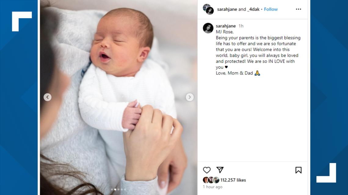 Dak Prescott shares new photos of baby MJ Rose | abc10.com