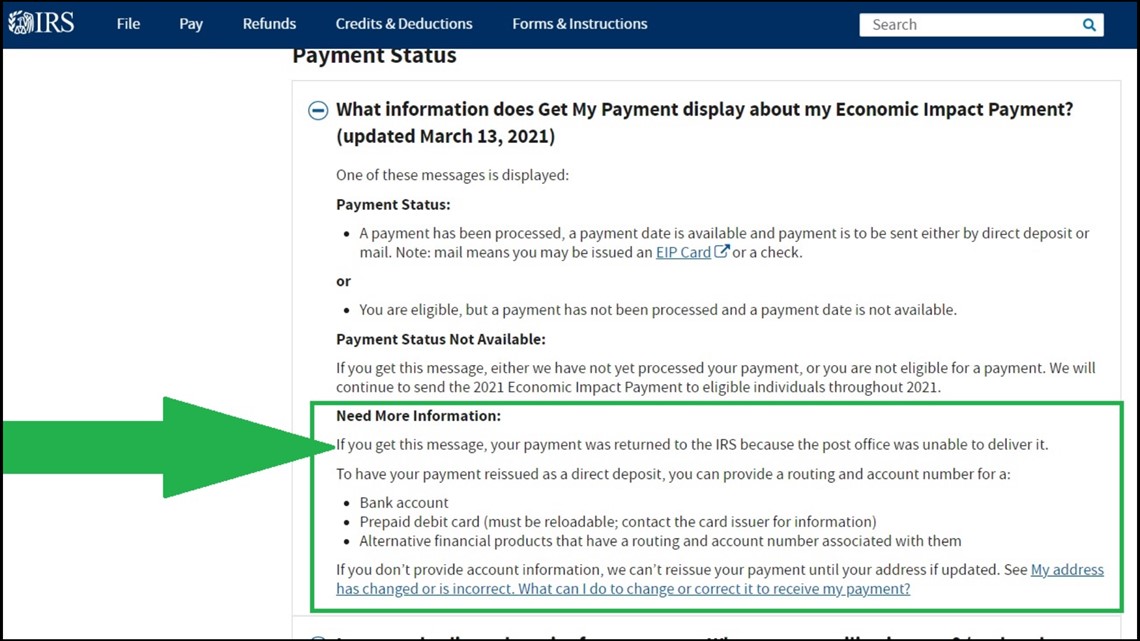 The IRS 'Get My Payment' portal tells you your stimulus status | abc10.com