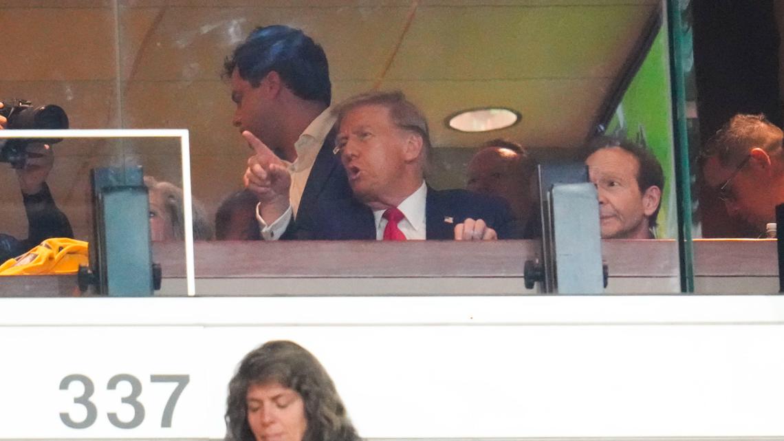 Donald Trump appears at Sunday Night Football matchup between Jets ...