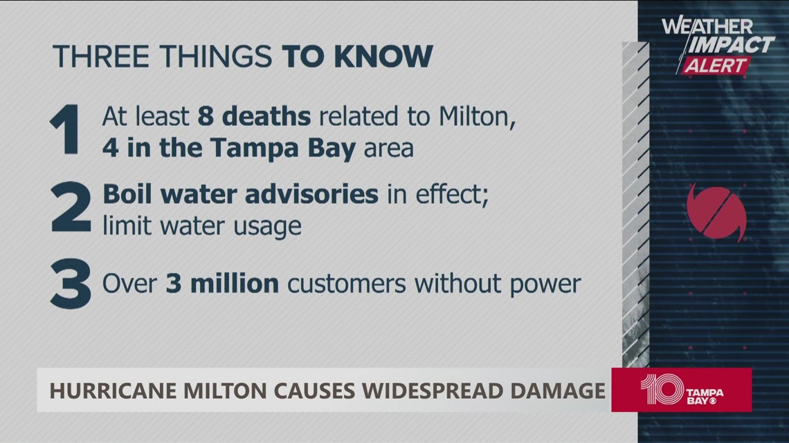 Milton aftermath: 8 deaths reported, 4 in Tampa Bay | abc10.com