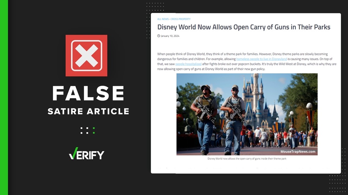 Disney World open carry: It's not allowed | abc10.com