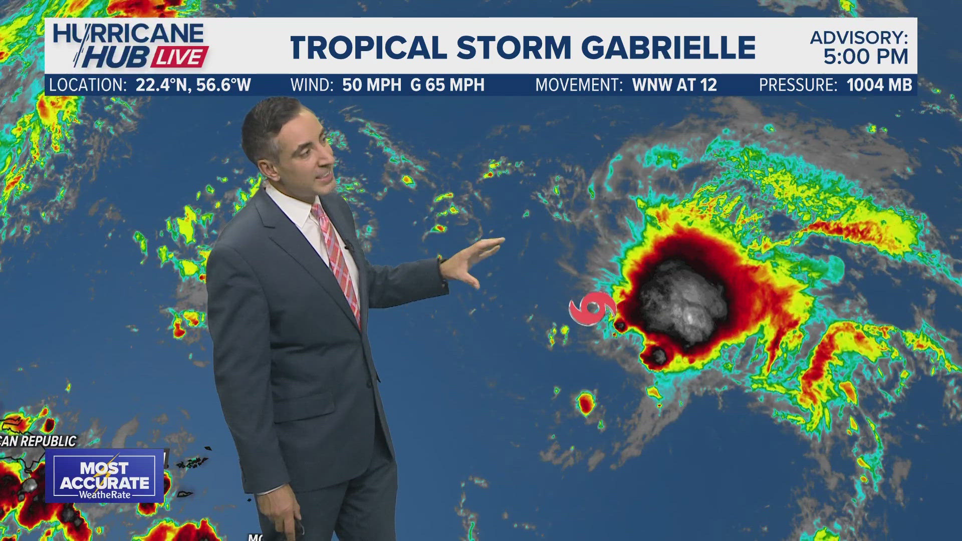 Tropical Storm Gabrielle strengthens, could be Category 2 hurricane ...