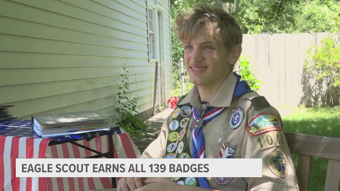 14-year-old Eagle Scout earns all 139 merit badges | abc10.com